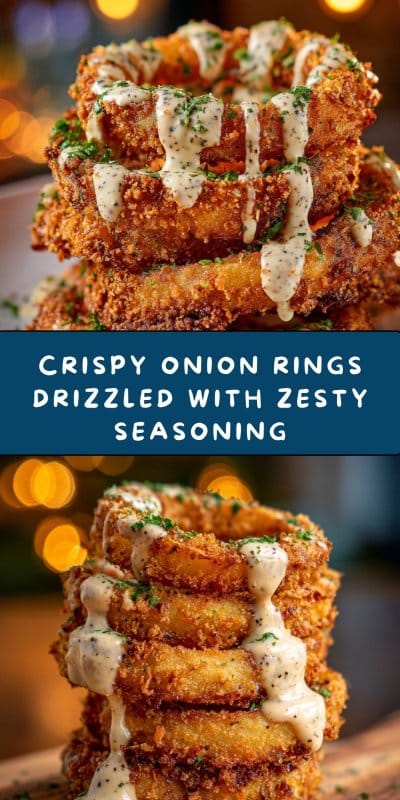 Crispy Onion Rings Drizzled: Irresistibly Crunchy & Flavorful