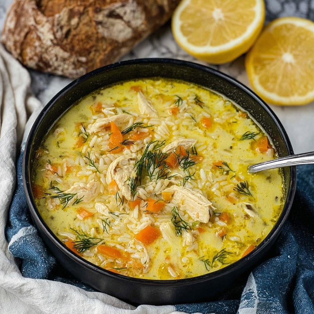 Avgolemono Greek Lemon Chicken Soup: Bright & Comforting
